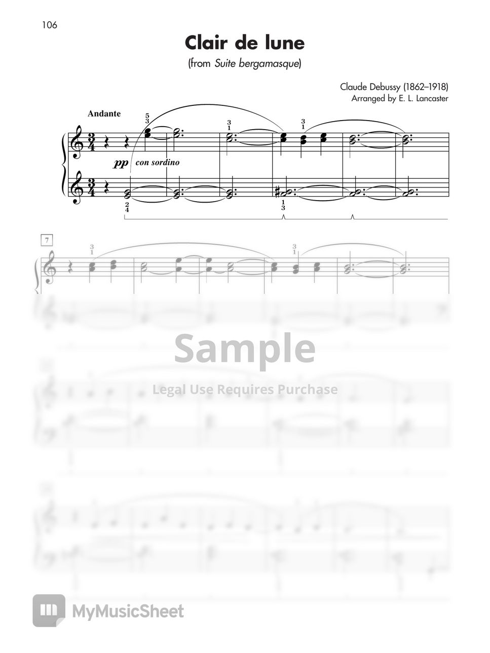 Artist - Clair de Lune Easy.pdf Hoja by Artist