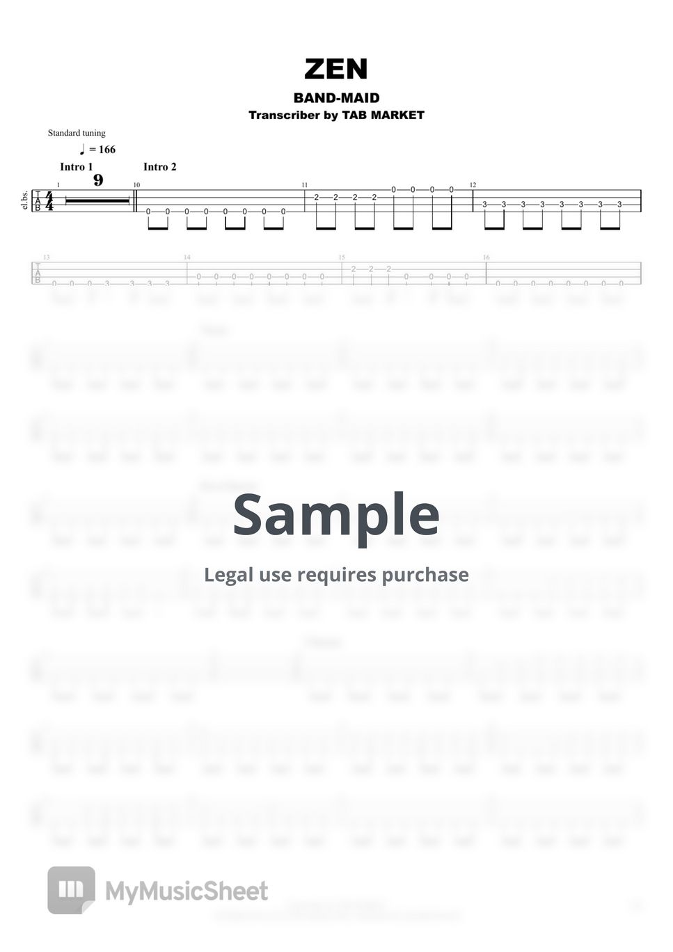 BAND-MAID - ZEN Sheet Music by TAB MARKET