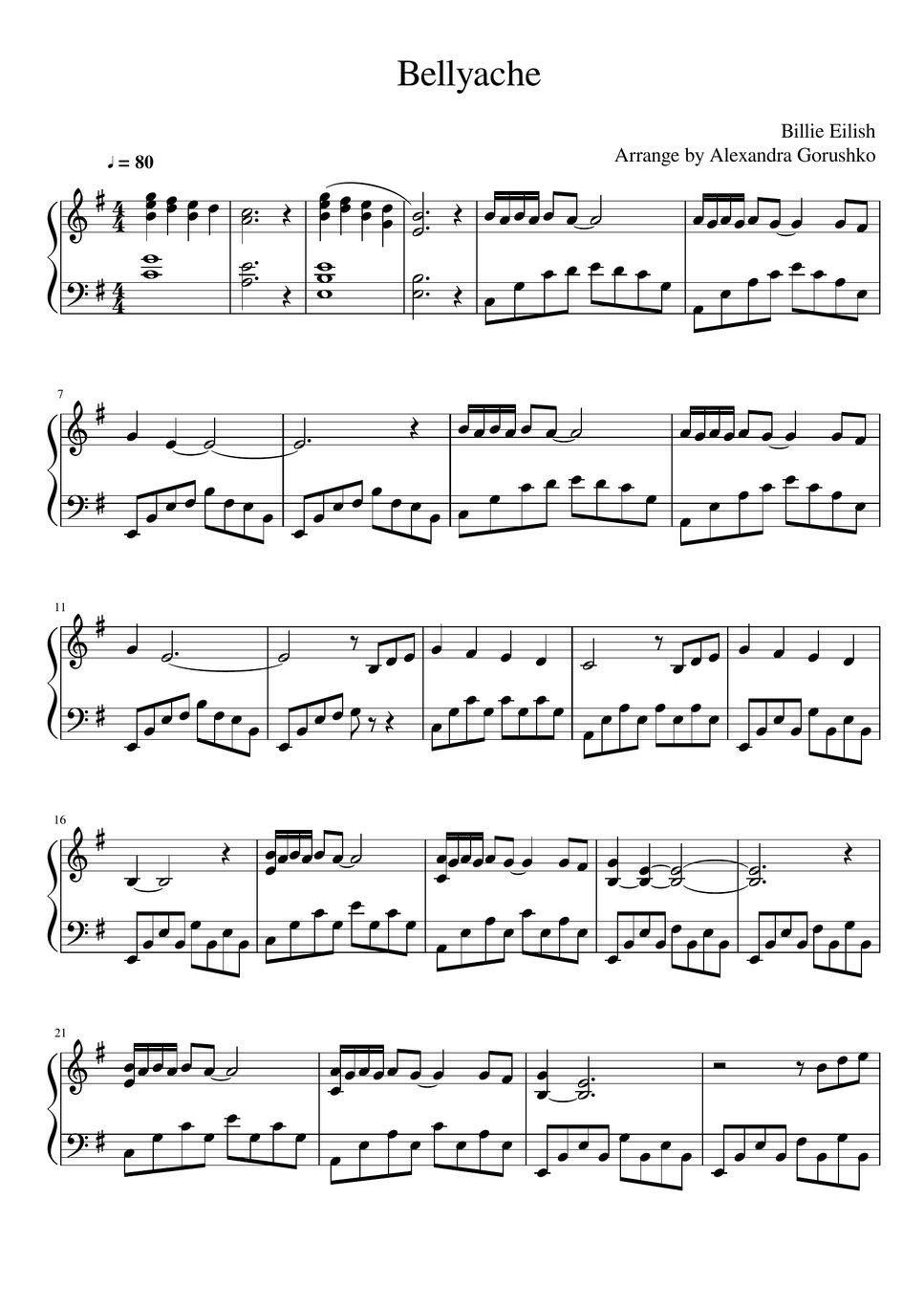 Billie Eilish - Bellyache แผ่น by Alexandra Gorushko