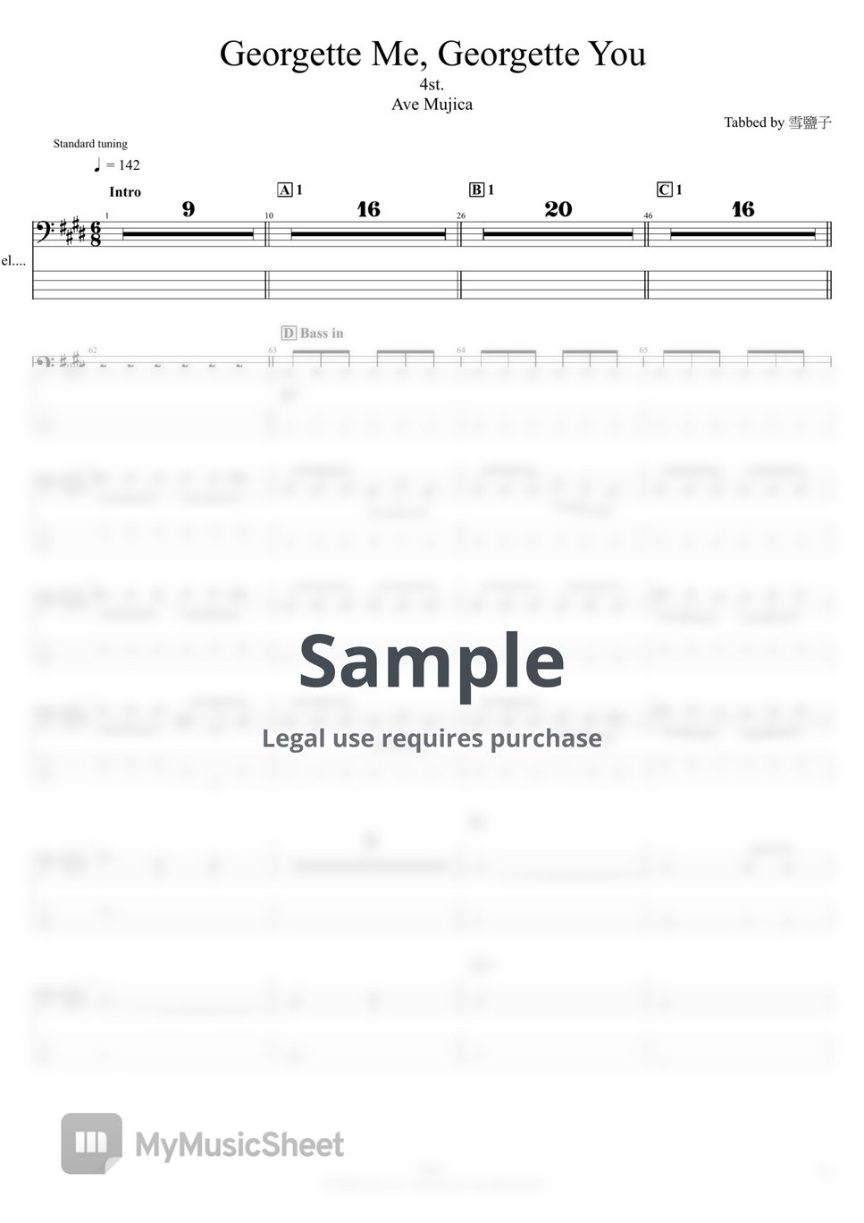 Ave Mujica - Georgette Me, Georgette You (4st.) TAB+1 Staff by 雪鹽子