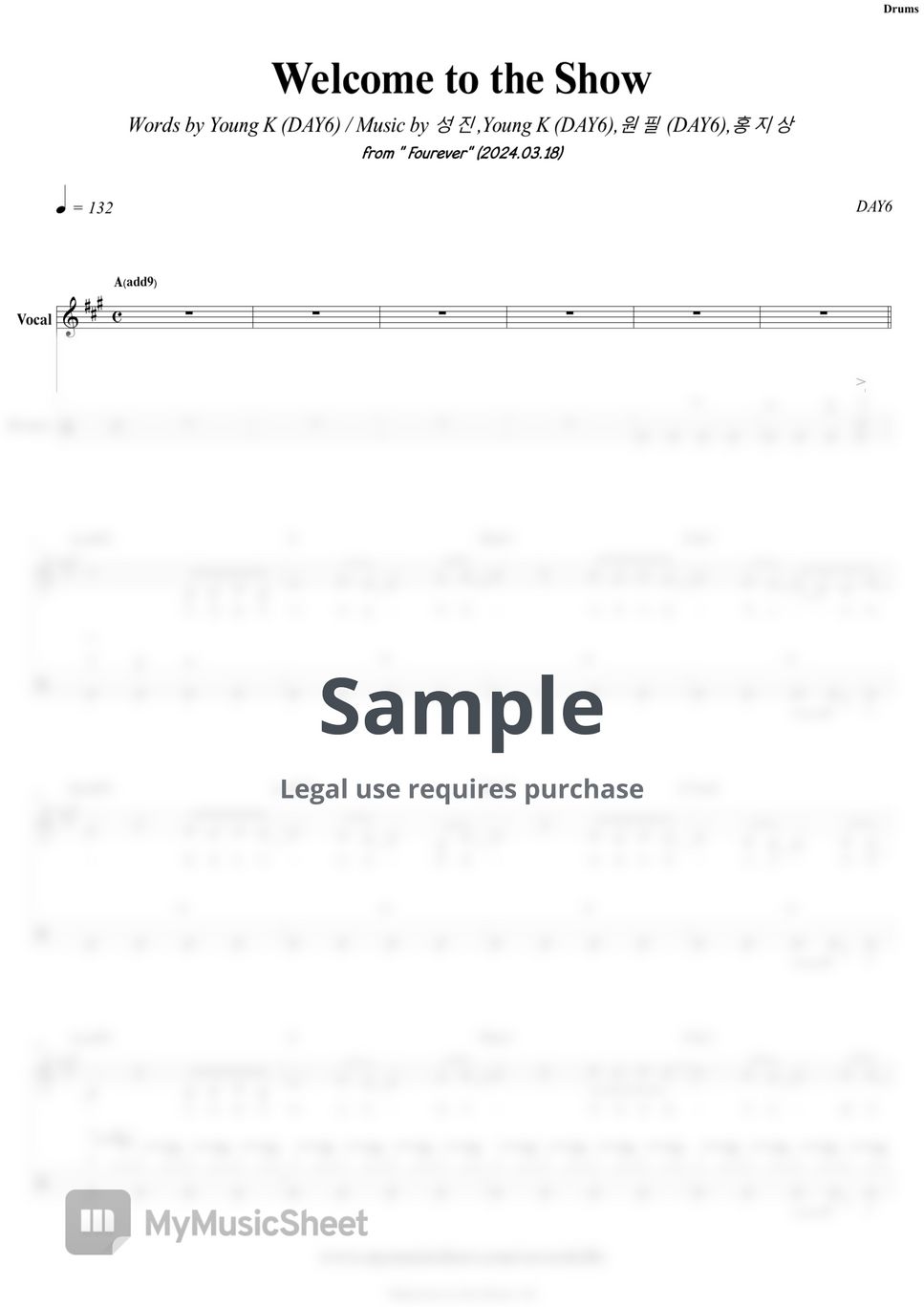 DAY6 (데이식스) - Welcome to the Show Sheet Music by COVER SKILLS