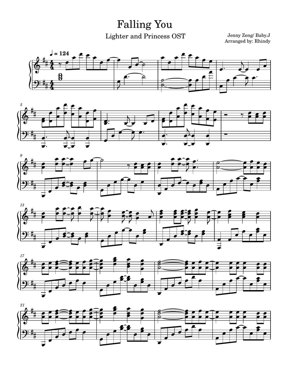 Jenny Zeng & Baby.J - Falling You Spartito by Rhindy