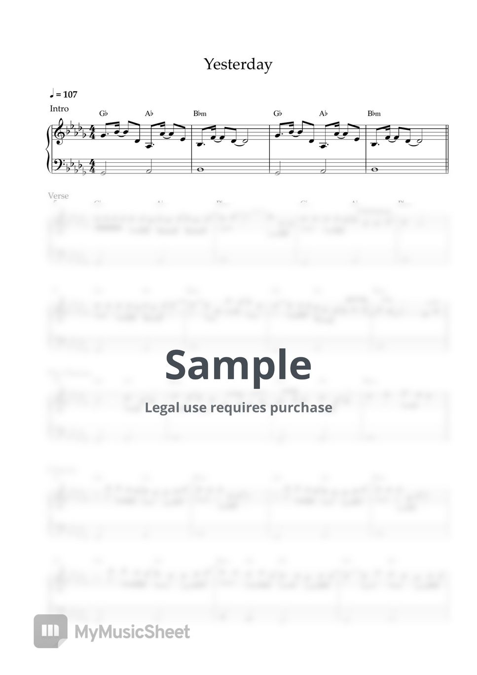 Alan Walker, Ali Gatie - Yesterday (EASY PIANO SHEET) PDF | Pianella ...