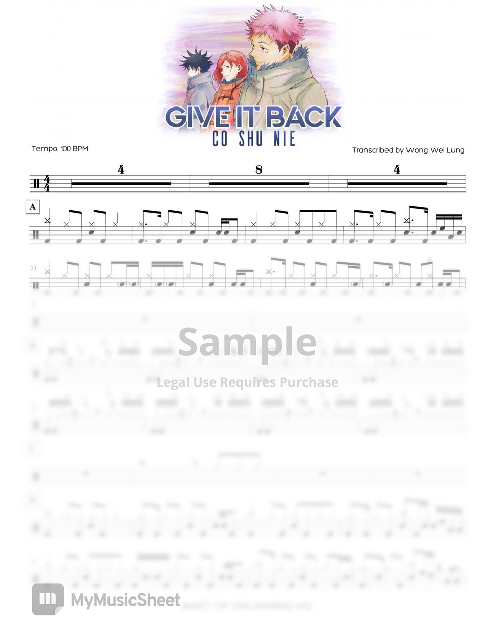 Co Shu Nie - Give it back (Jujutsu Kaisen) 楽譜 by Wei Lung Wong