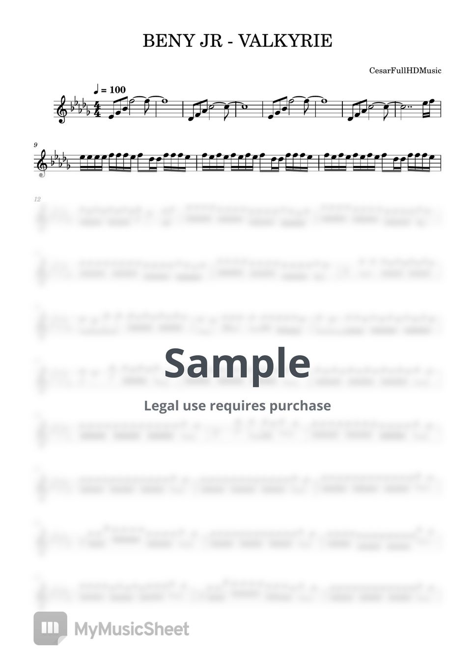 BENY JR - VALKYRIE Sheet Music