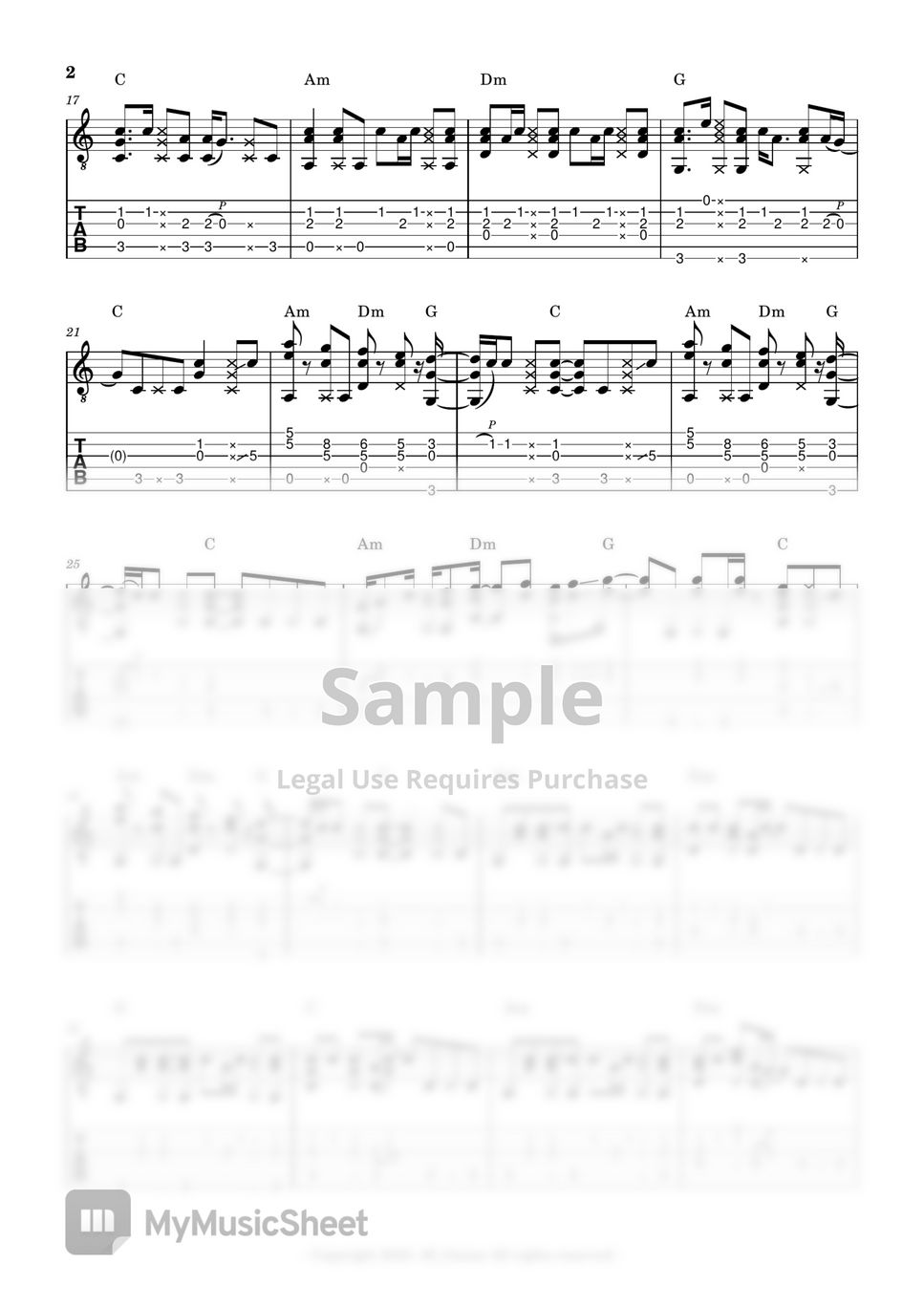 BTS(방탄소년단) - Dynamite(다이나마이트)/Fingerstyle TAB Sheets by 3S_Guitar