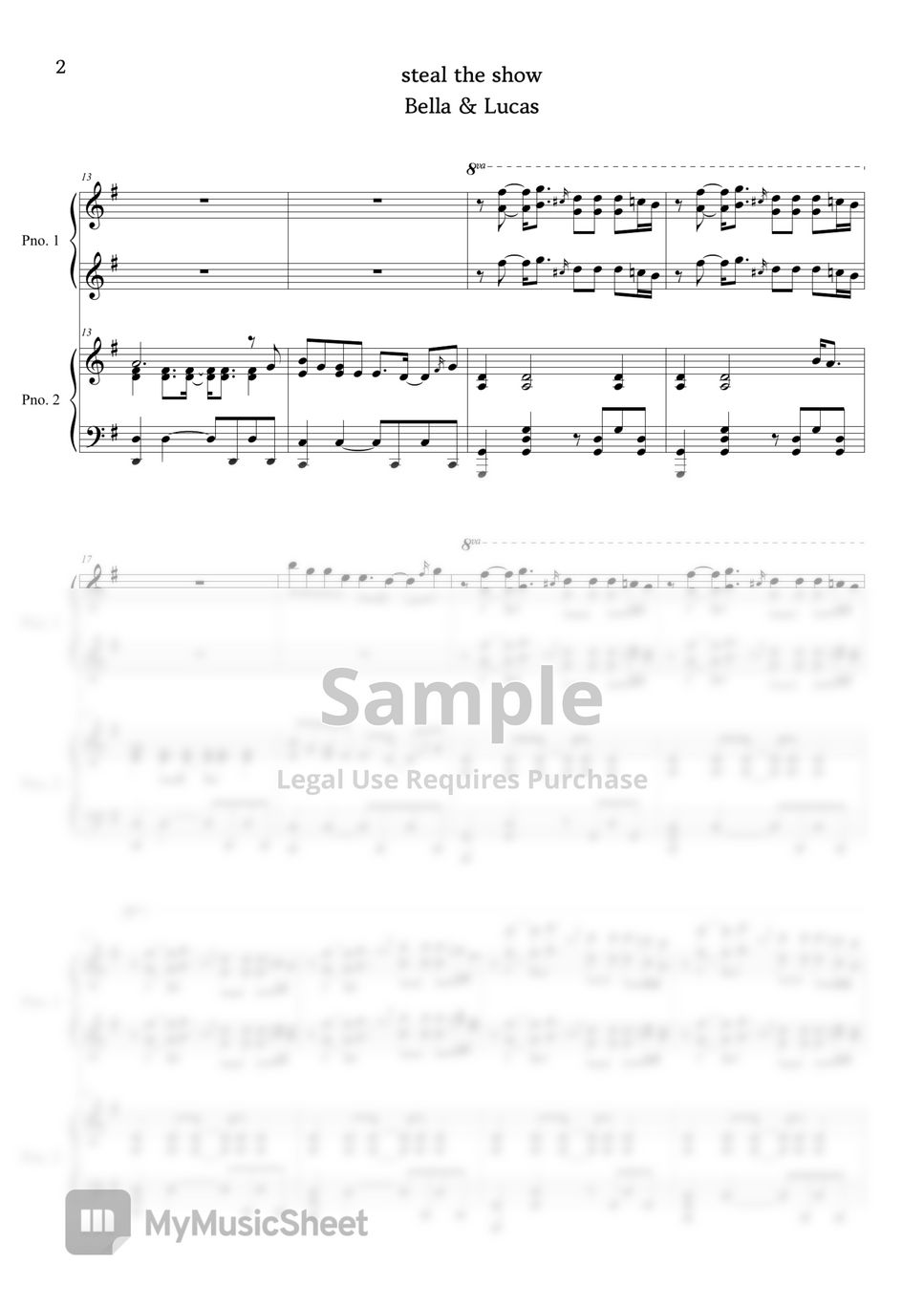 Lauv - Steal The Show(Elemental OST) Sheet Music by BELLA&LUCAS