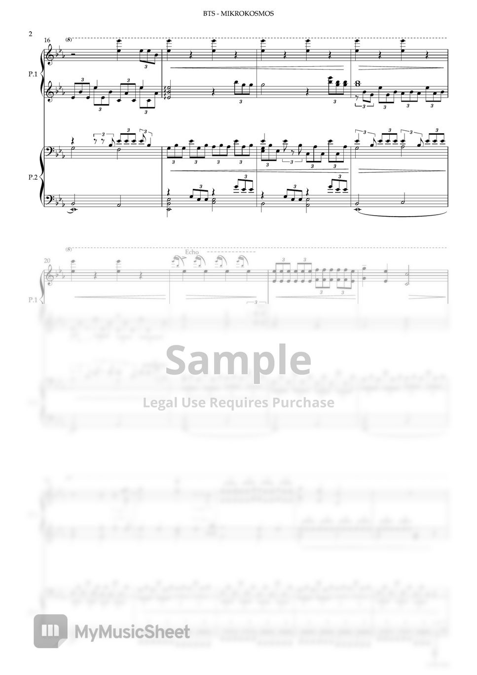Bts Mikrokosmos 4hands Hard 악보 By Memories Factory