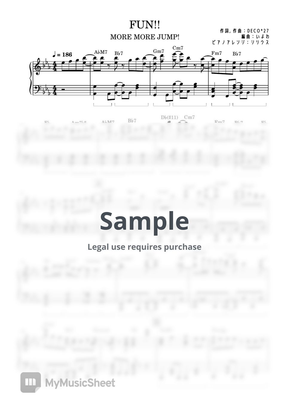 MORE MORE JUMP!! - FUN!! (ピアノソロ上級(Advanced)) Sheet Music by SiriusScores