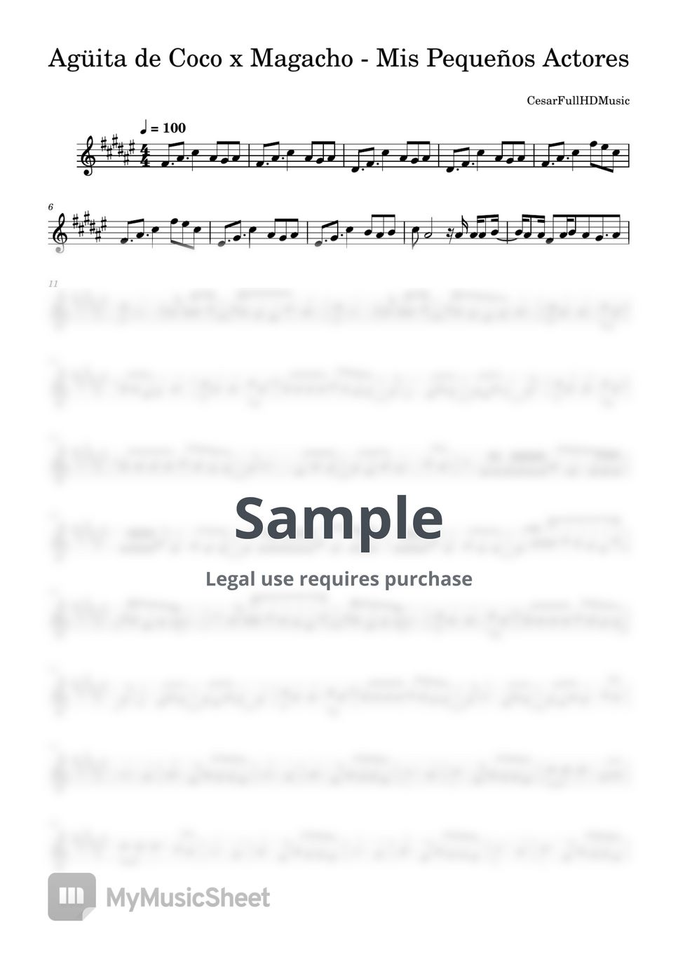 Mis Pequeños Actores - Agüita de Coco x Magacho Sheet Music