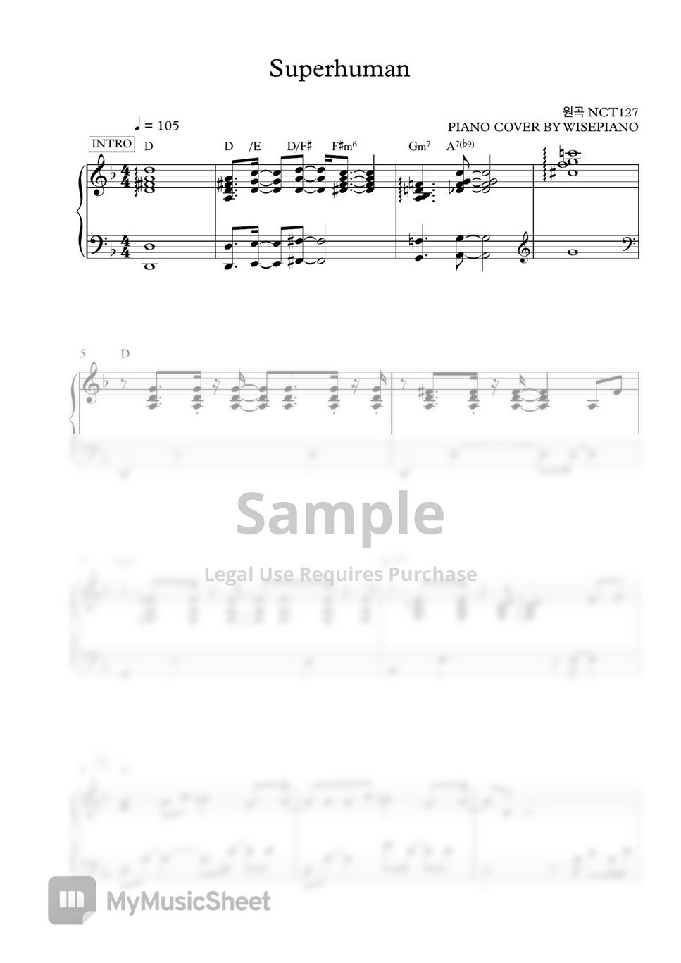 NCT 127(엔시티 127) -Superhuman Piano Cover แผ่น