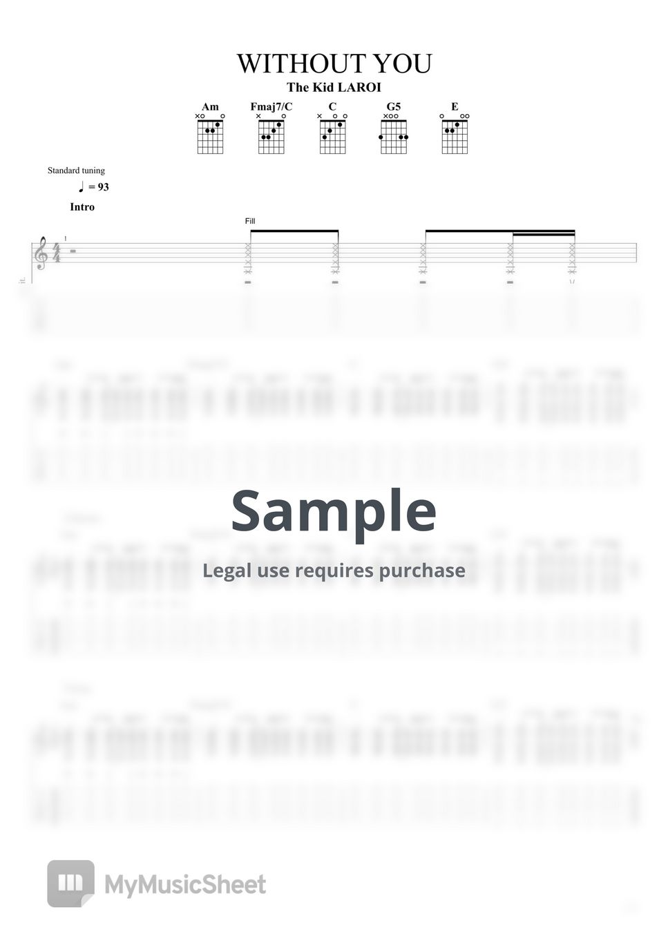 The Kid LAROI - WITHOUT YOU Sheets by Roberto Ruano