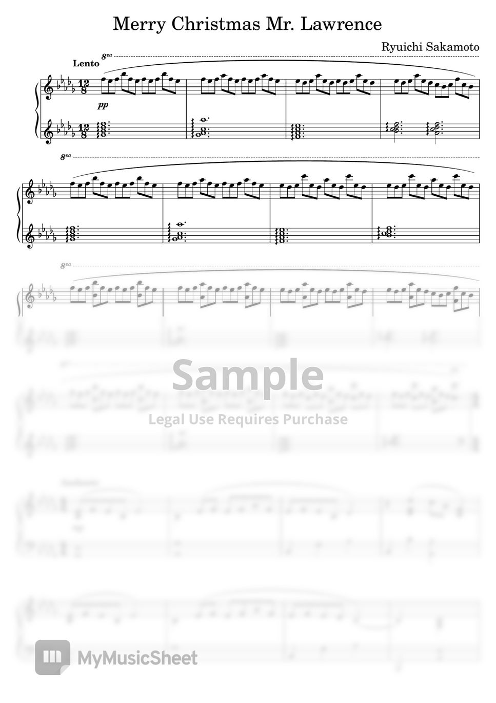Ryuichi Sakamoto - Merry Christmas Mr. Lawrence Sheet Music by Ryuichi ...