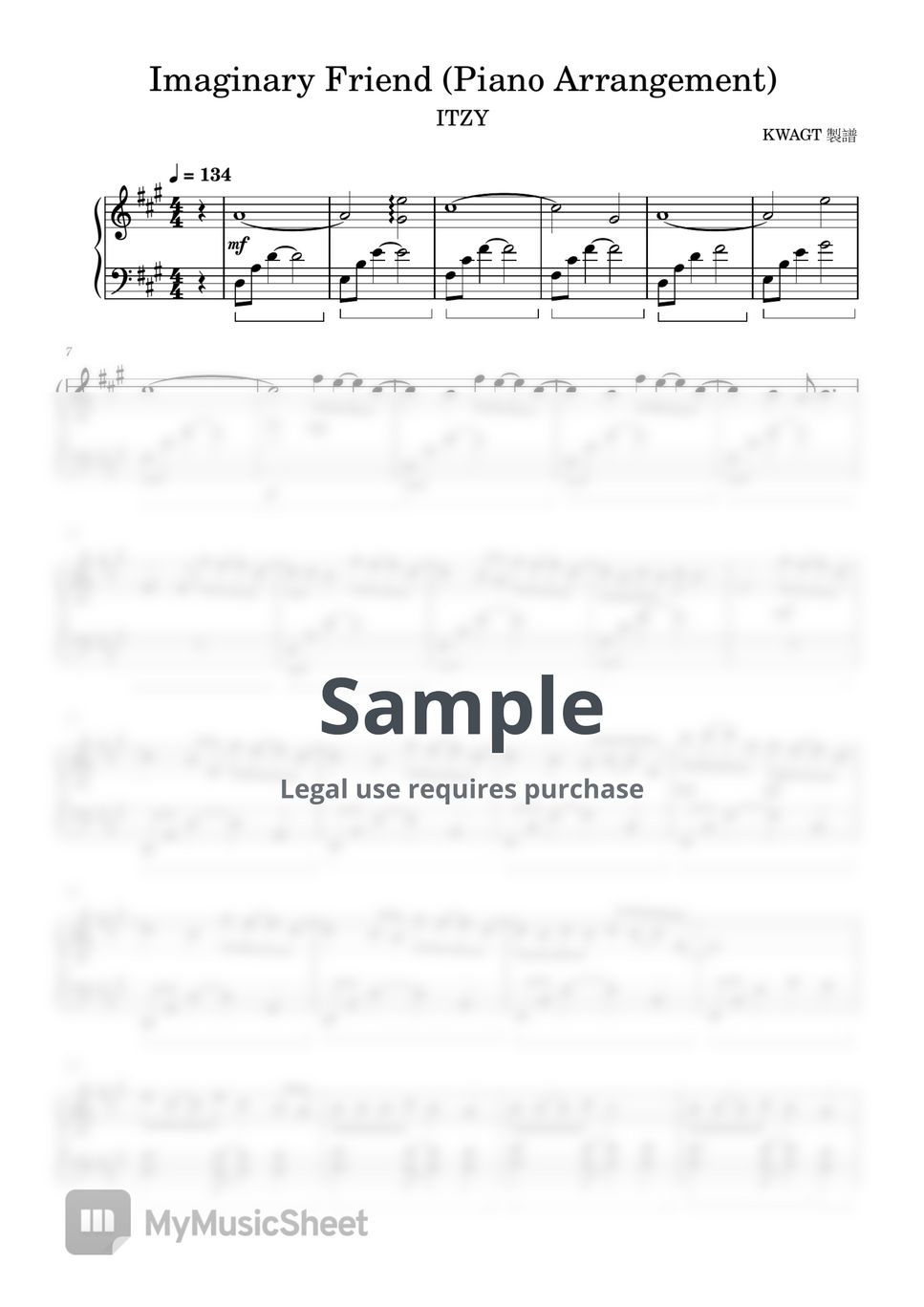 ITZY - Imaginary Friend 악보 by KWAGT