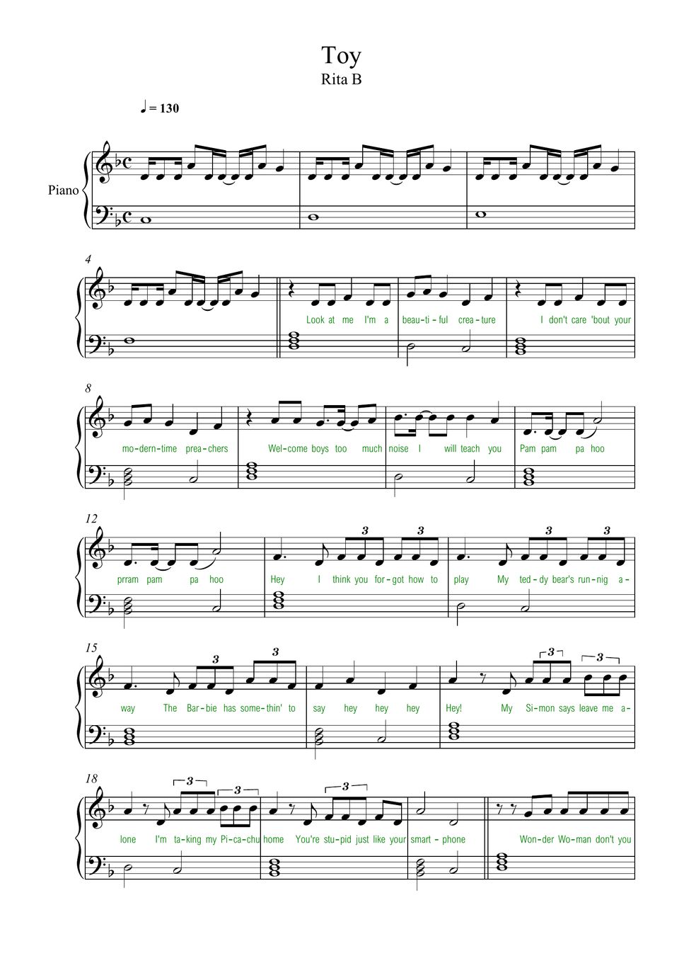 Netta Barzilai - Toy (Lyrics, chords) Sheets by Rita B