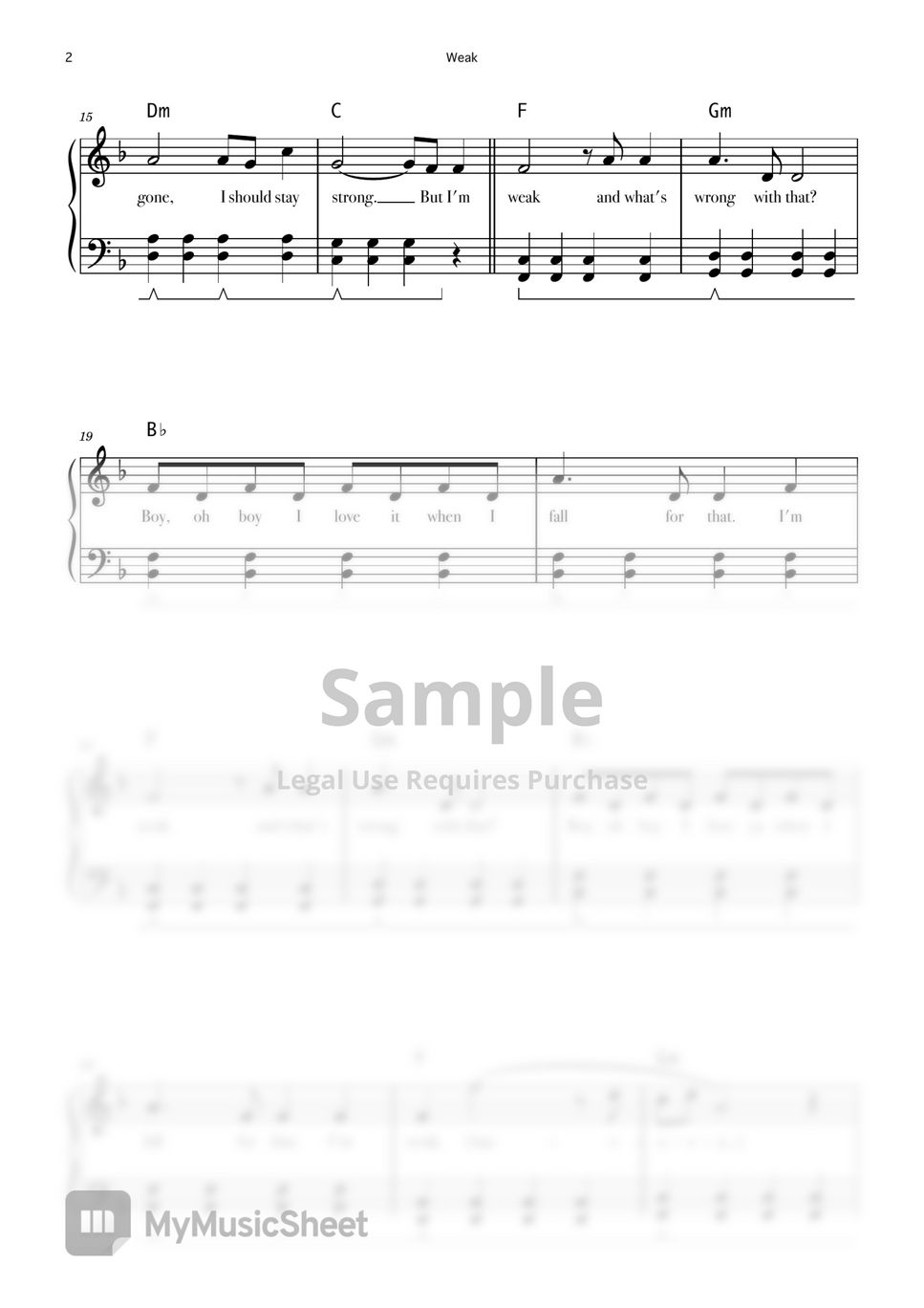 AJR - Weak Sheet Music by Aldora Davita