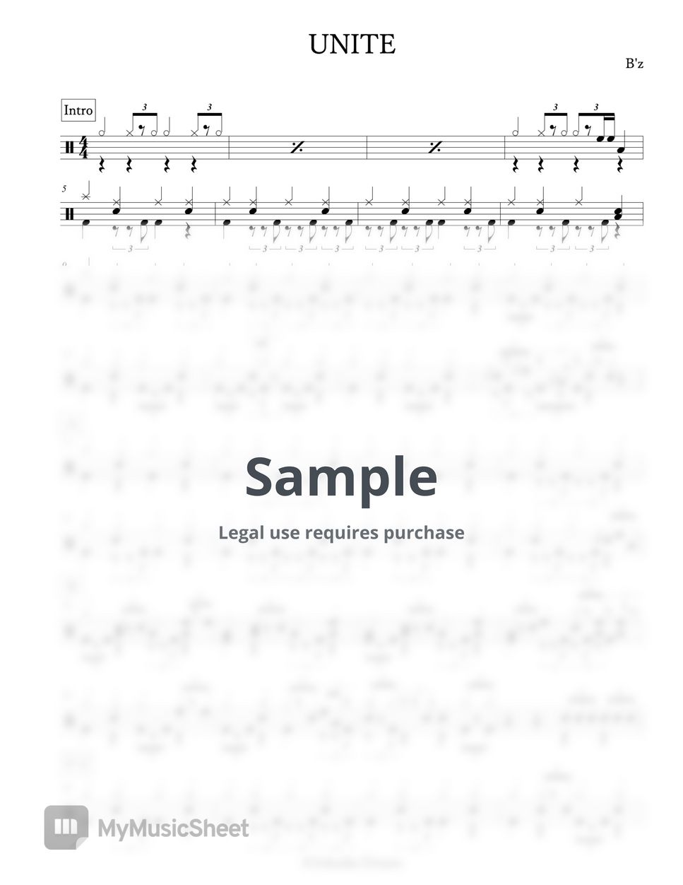 B'z - UNITE Sheets by Arkadia Drums