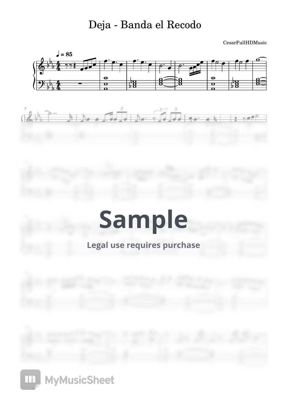 Banda el Recodo - Deja Sheet Music