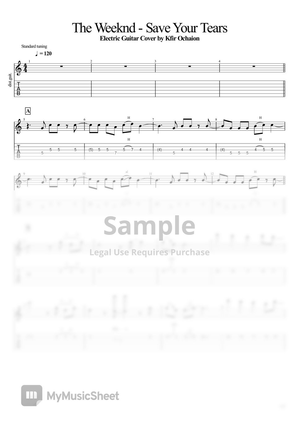 The Weeknd - Save Your Tears TAB+1 บรร. by Kfir Ochaion