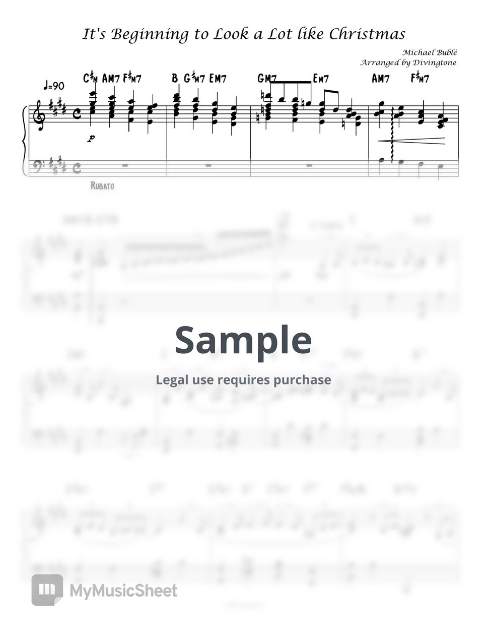 Michael Bublé - It's Beginning to Look a Lot like Christmas (Piano ...