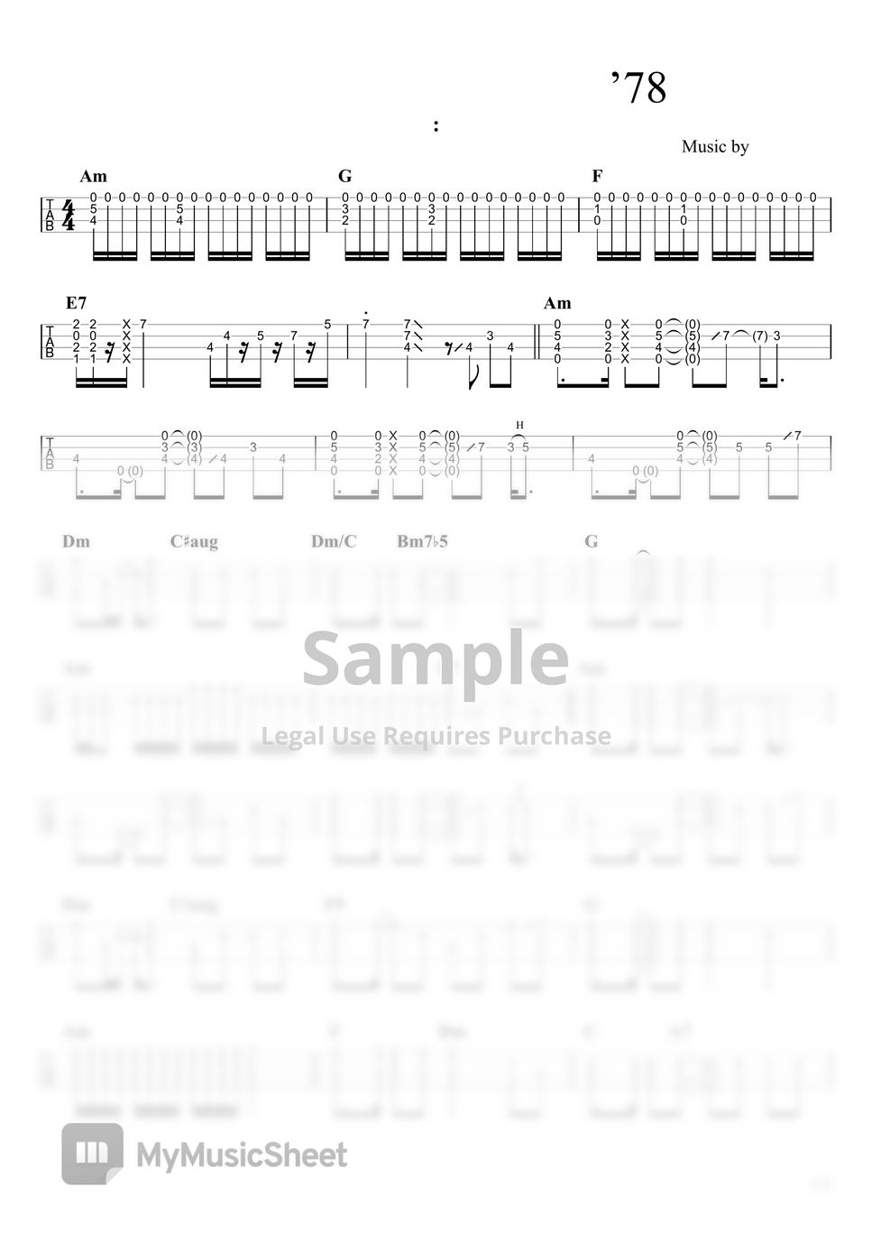 大野雄二 - ルパン三世のテーマ78 (Solo Ukulele / High-G) 악보 by 浩成