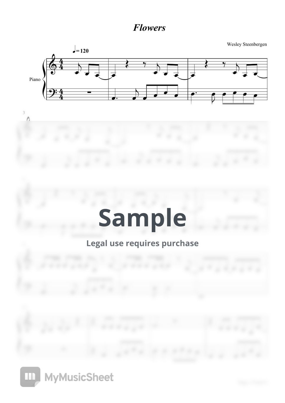 Miley Cyrus - Flowers (Miley Cyrus) Sheet Music by dogemusic