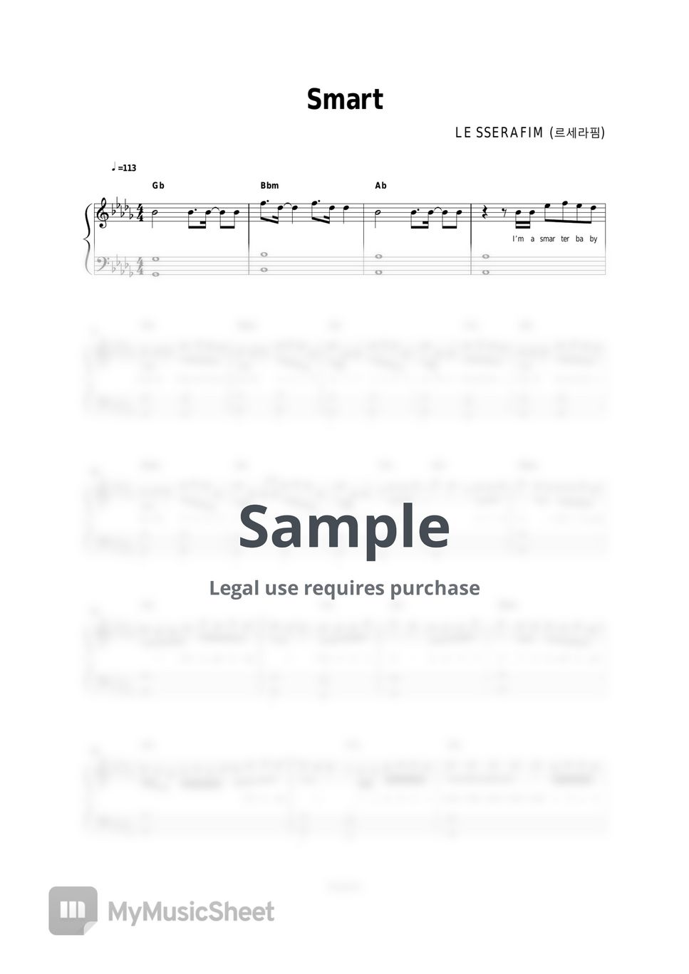 LE SSERAFIM (르세라핌) - Smart (Easy ver.) Sheets by Dopiano