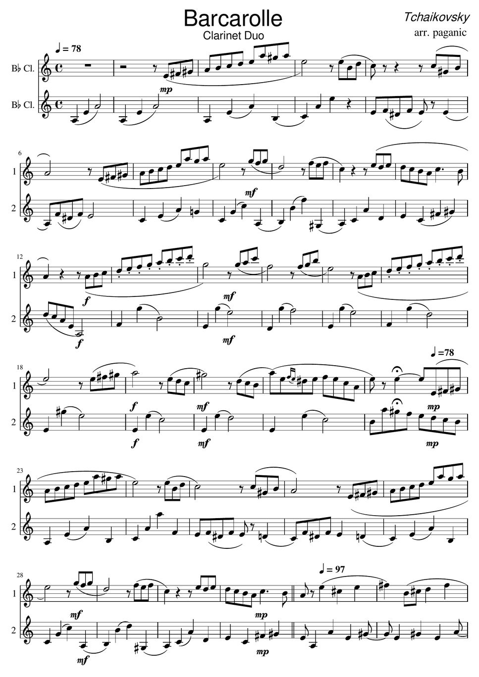 Pyotr Ilyich Tchaikovsky - Barcarolle (The seasons op.376 June ...