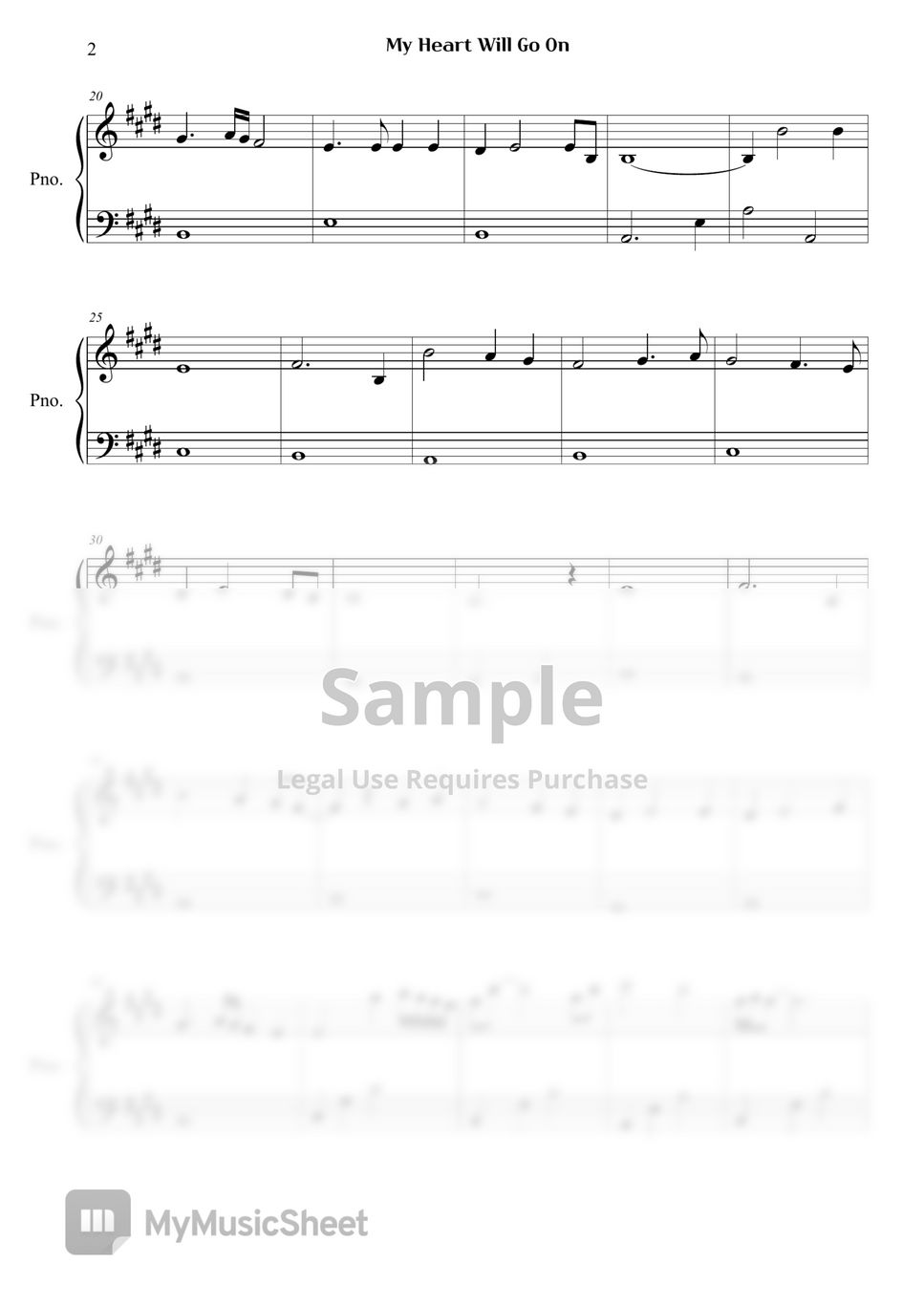 Titanic - My Heart Will Go On Sheet Music by Right Now Piano