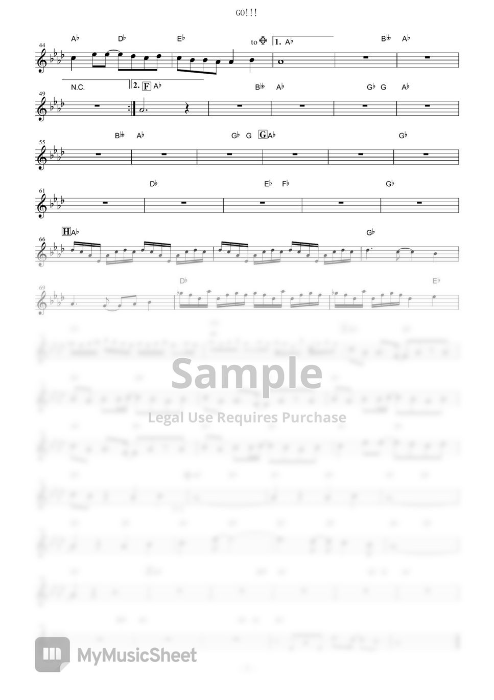 Naruto - GO!!! (in Eb) Sheets by FLOW