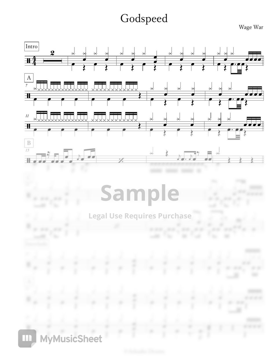 Wage War - Godspeed Sheets by Arkadia Drums