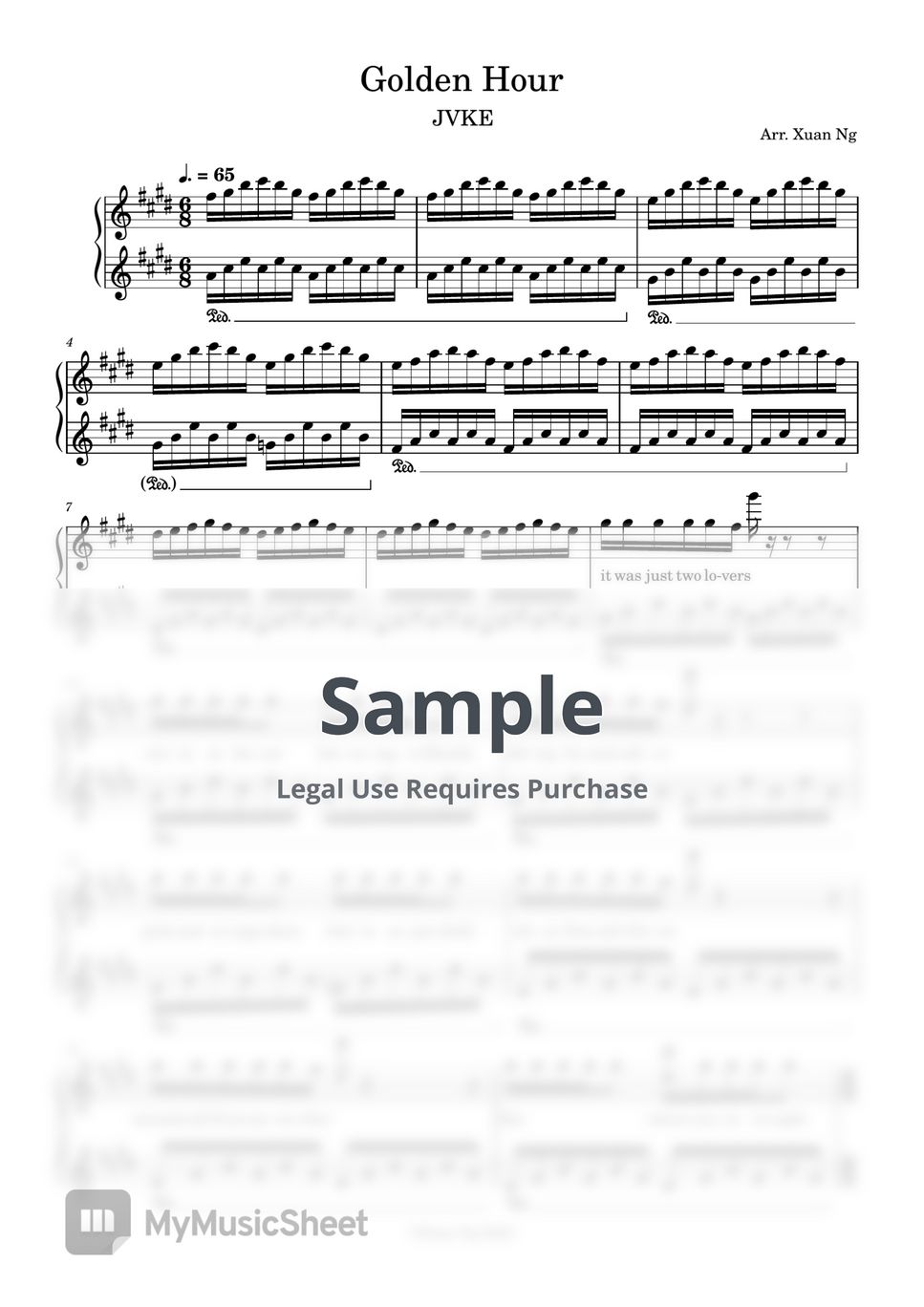 JVKE - Golden Hour Sheet Music by Xuan Ng