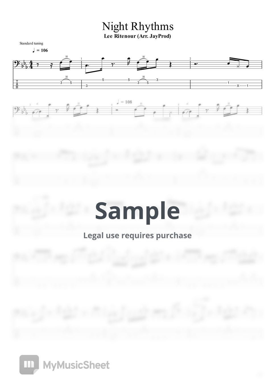 Lee Ritenour - Night Rhythms Live Version (Marcus Miller Bass tab ...