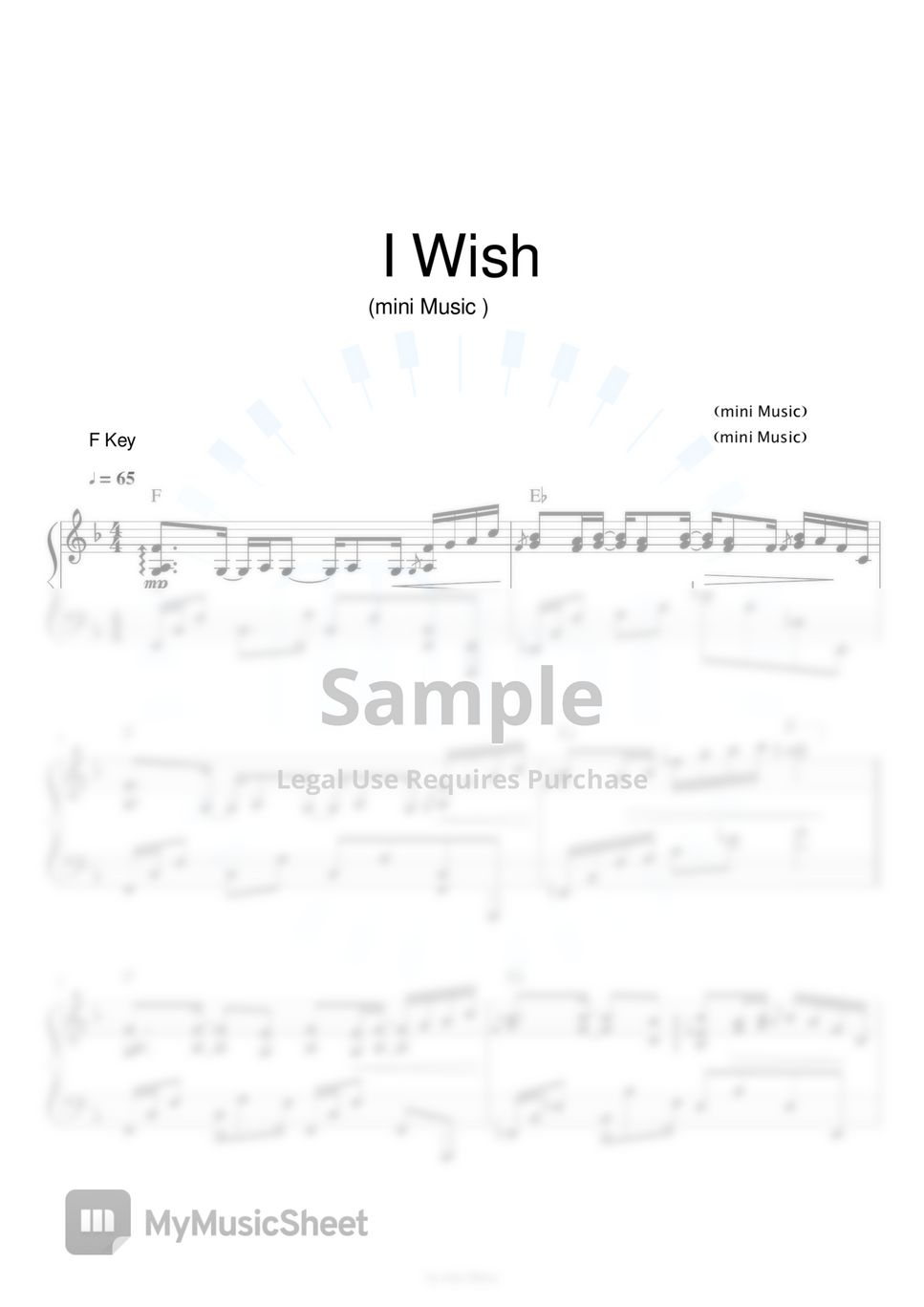mini Music (곽민희) - I Wish (자작곡) (New Age Piano) 악보 by mini Music