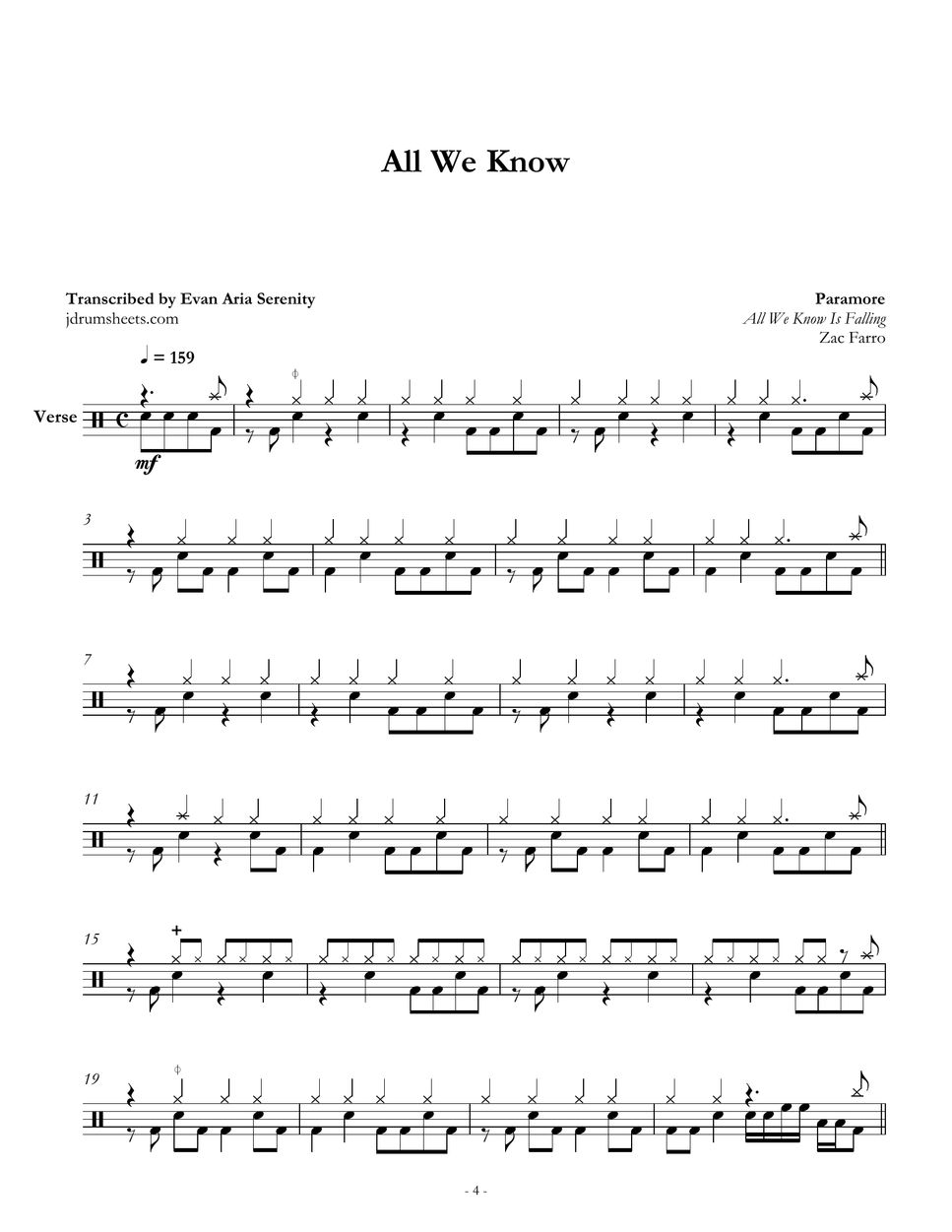 Paramore - All We Know แผ่น by Evan Jaslow