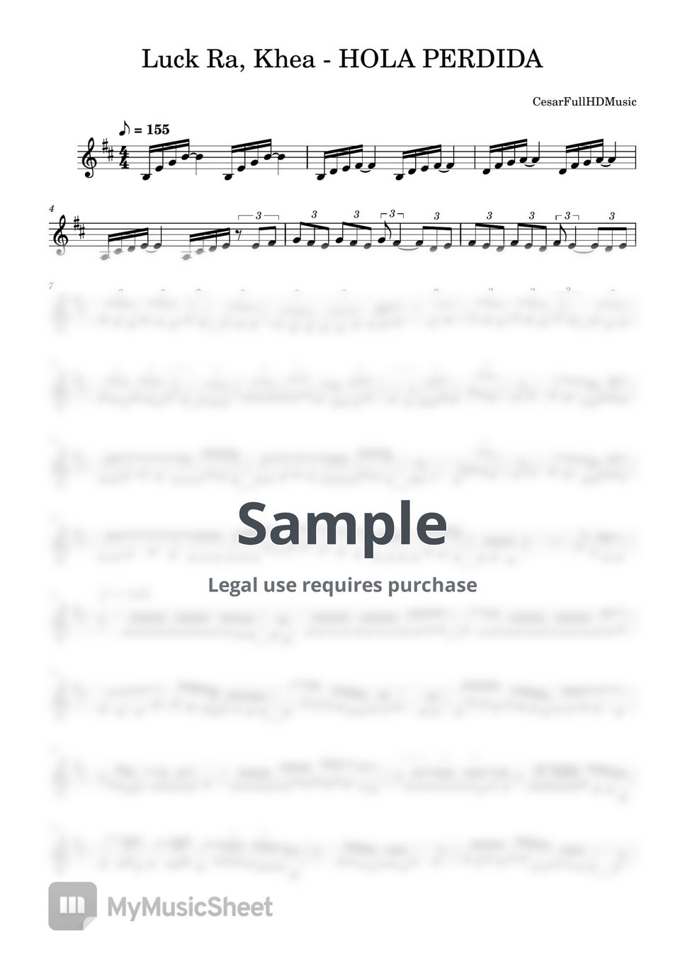 Luck Ra, Khea - HOLA PERDIDA Sheet Music
