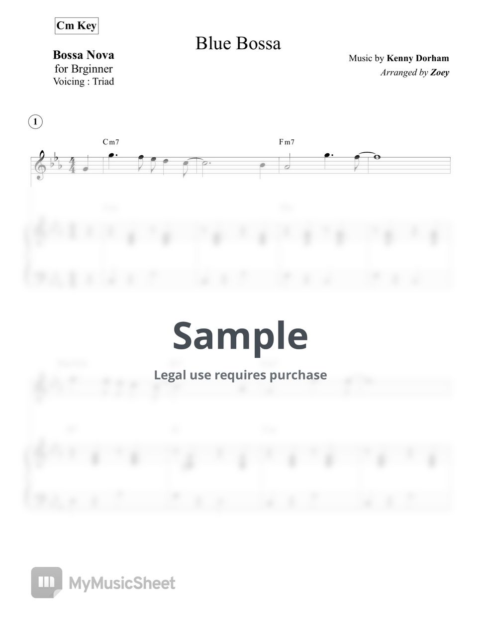 Kenny Dorham - Blue Bossa Sheet Music by Zoey