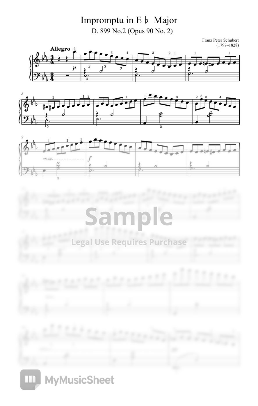 Franz Schubert - Impromptu D.899 Op.90 No.2 in E♭ Major (舒伯特，降E大调即兴曲,Impromptu in E♭ Major,D.899 ...