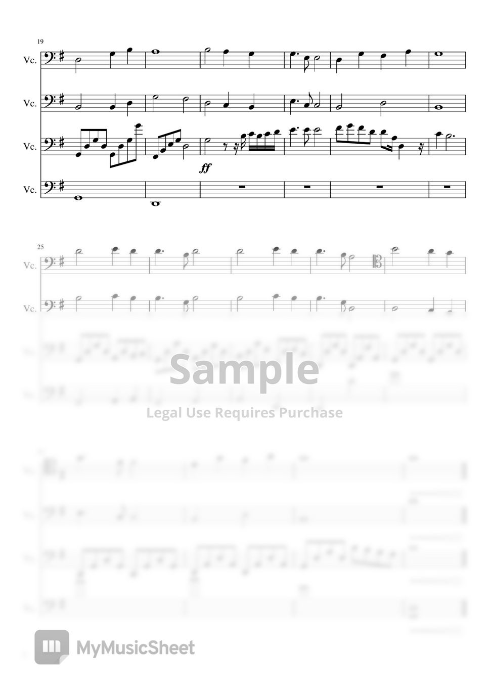 Sarah Flower Adams - Nearer My God To Thee CELLO QUARTET 악보 by Brian ...