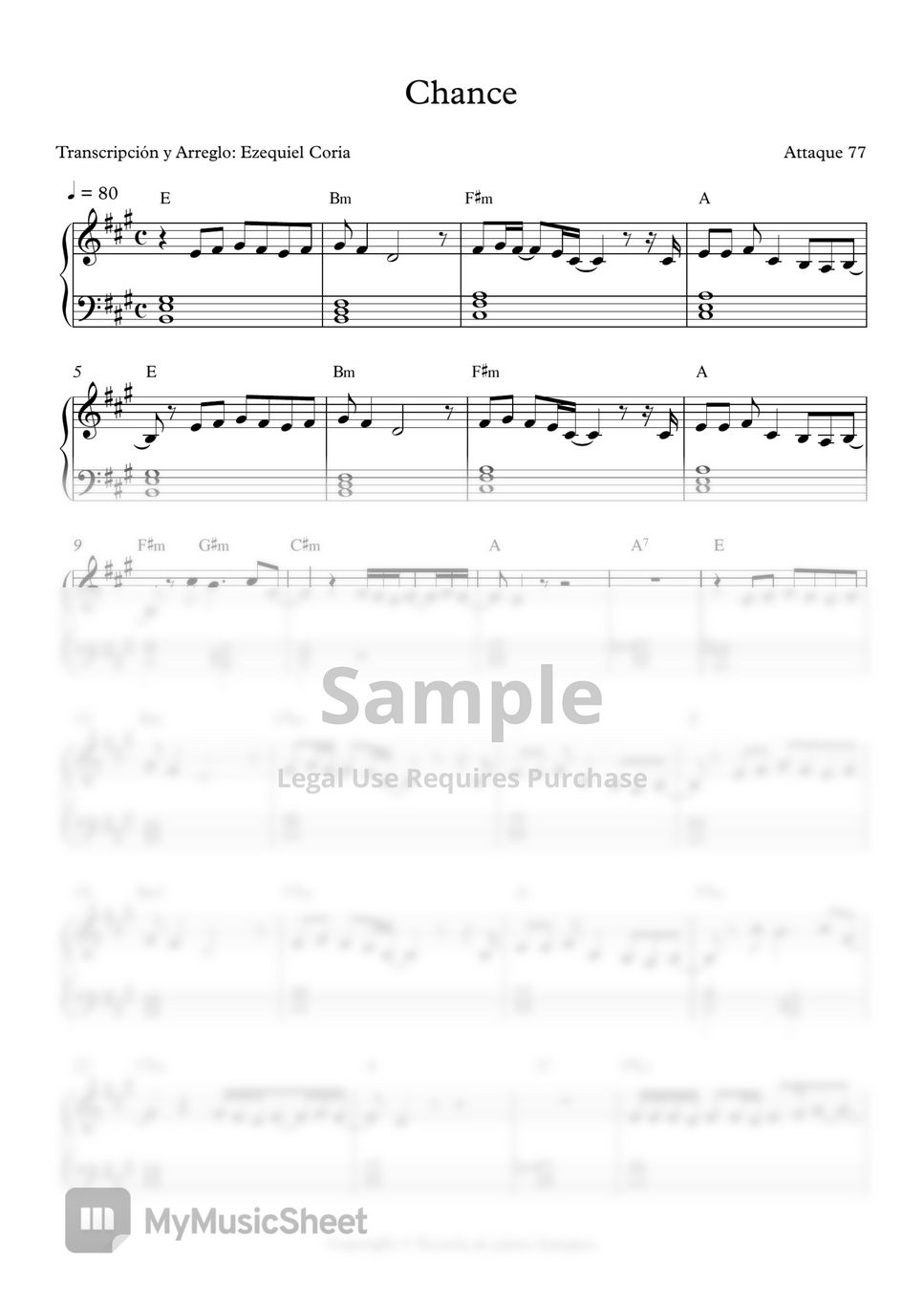 Attaque 77 - Chance Sheets by Ezequiel Coria