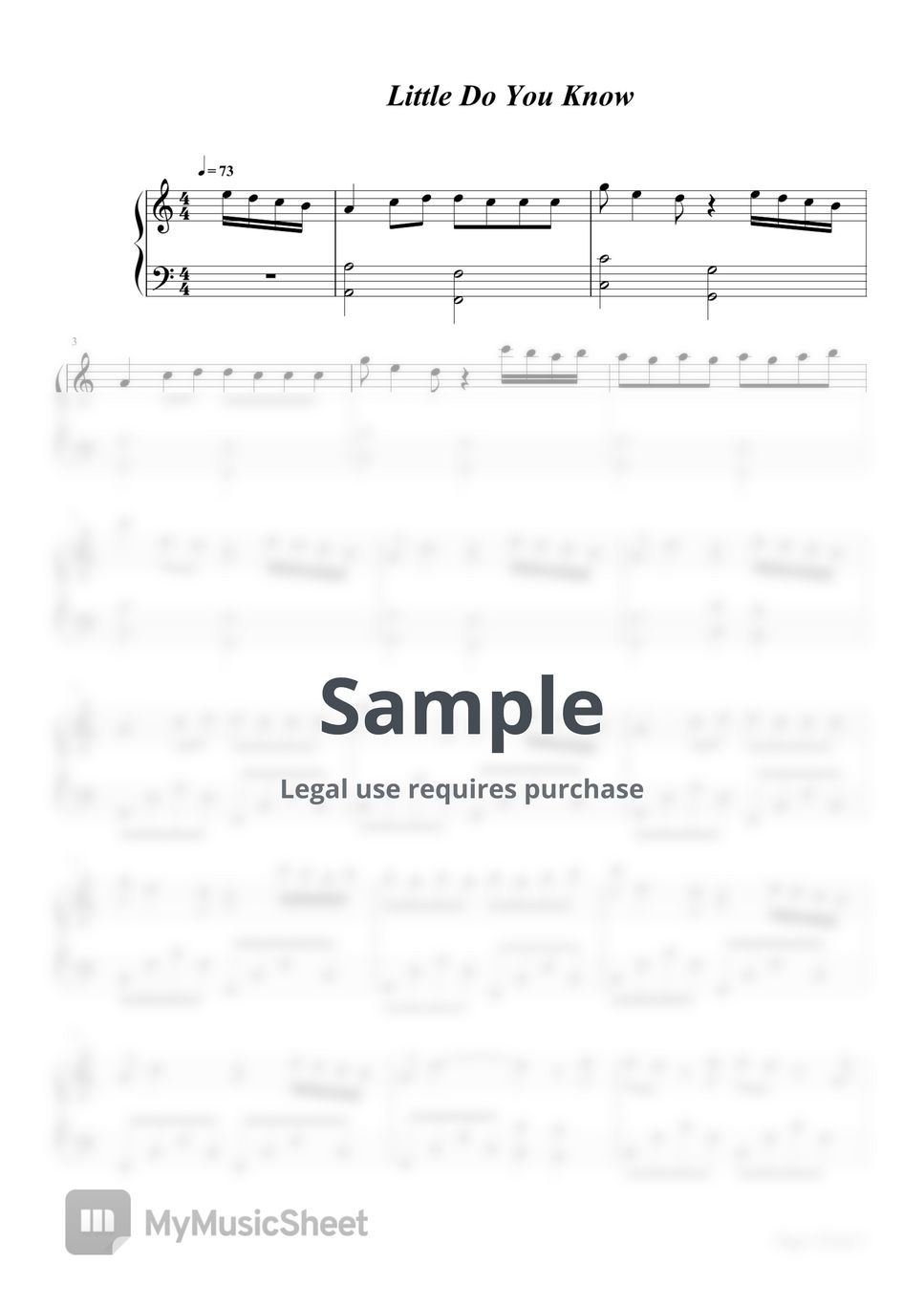 Alex - Little Do You Know Sheets by Yilun