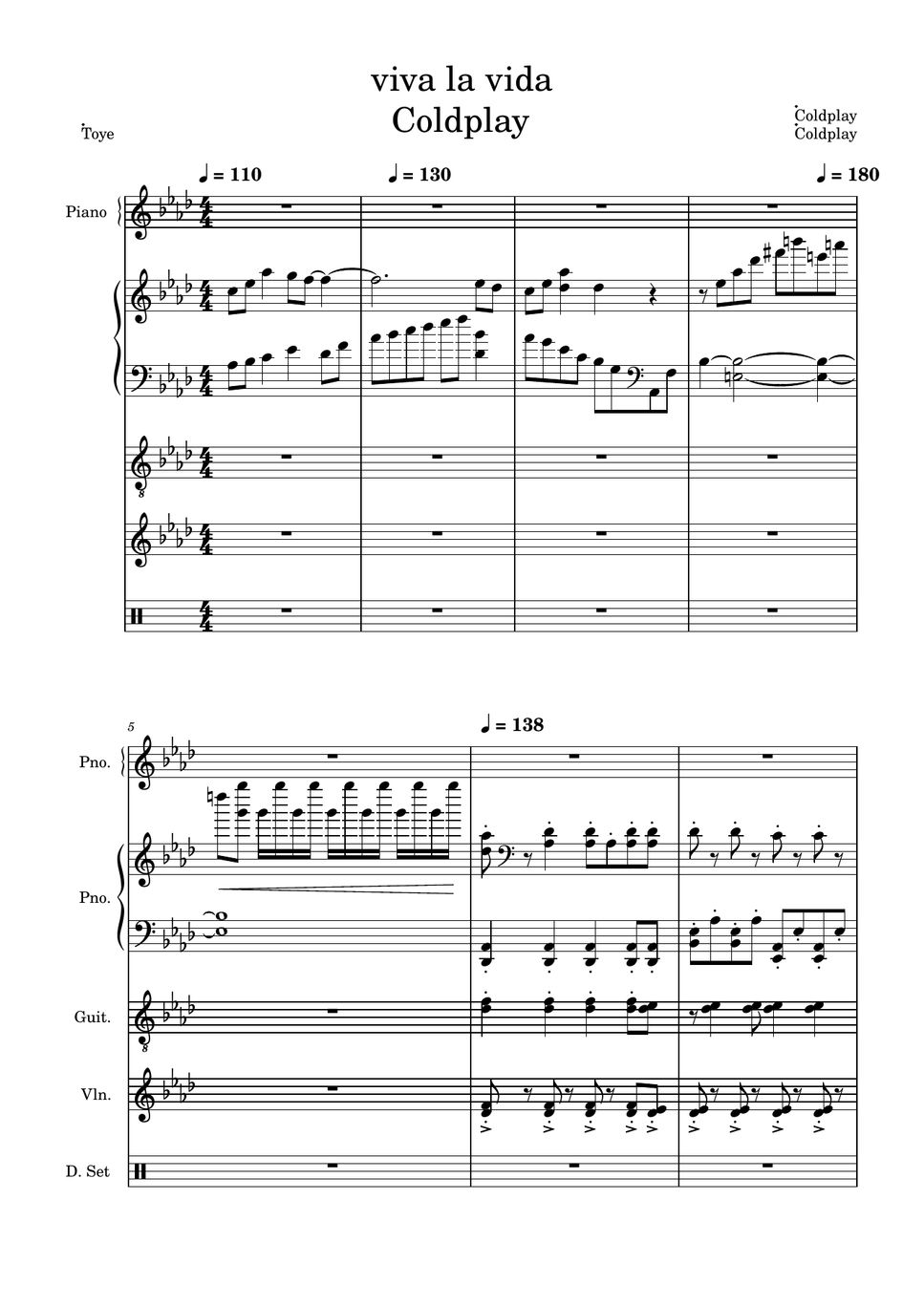 Coldplay - Viva La Vida (（总谱）) Sheets by Coldplay