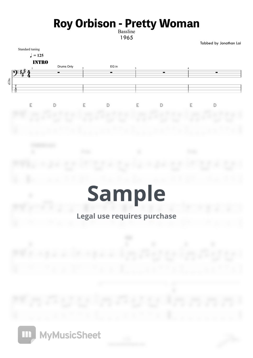 Roy Orbison - Pretty Woman (1990 film "Pretty Woman" Theme - Bass ...