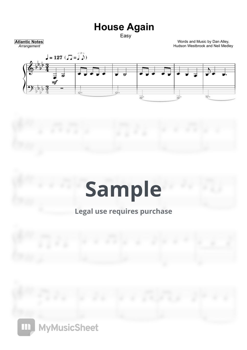 Hudson Westbrook - House Again Sheet Music by Atlantic Notes