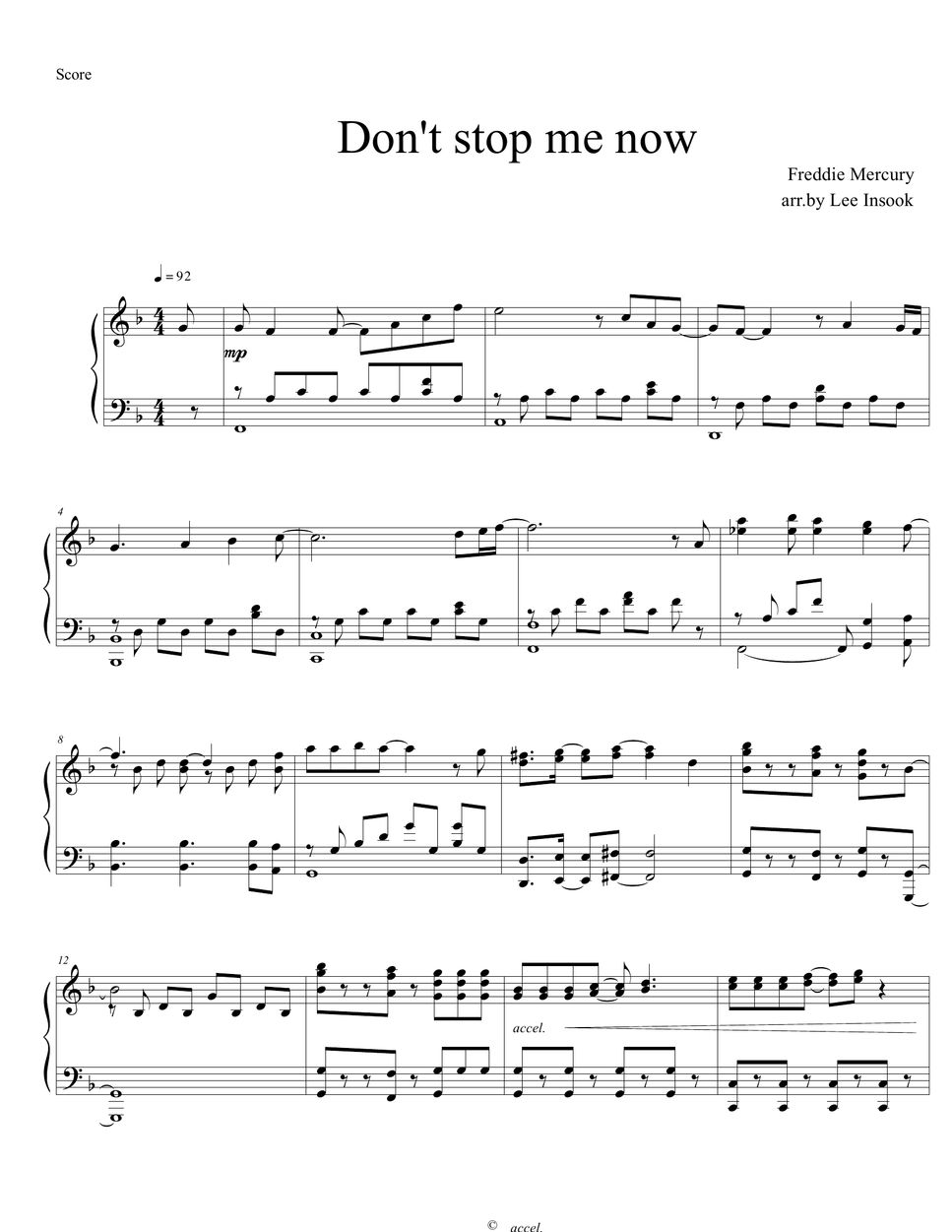queen - don't stop me now Sheets by lisamusic