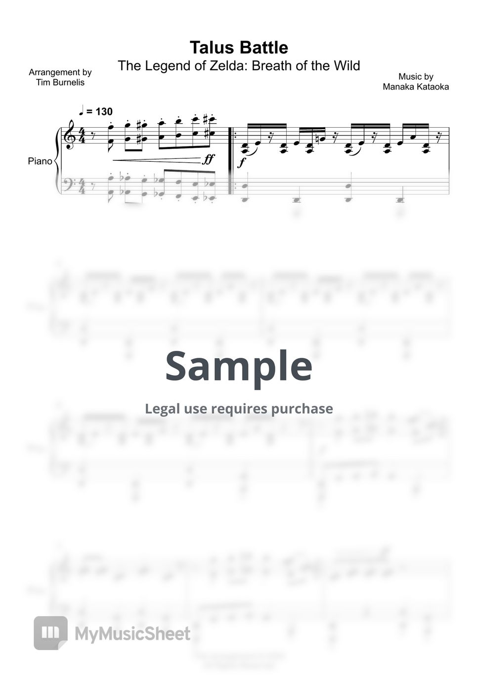 The Legend of Zelda: Breath of the Wild - Talus Battle Sheet Music by ...