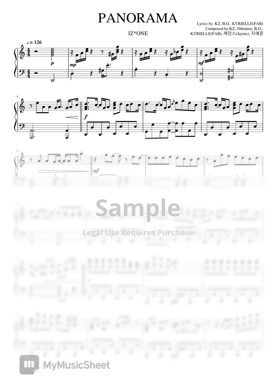 IZ*ONE - Panorama Sheet Music by ちゃんRINA。