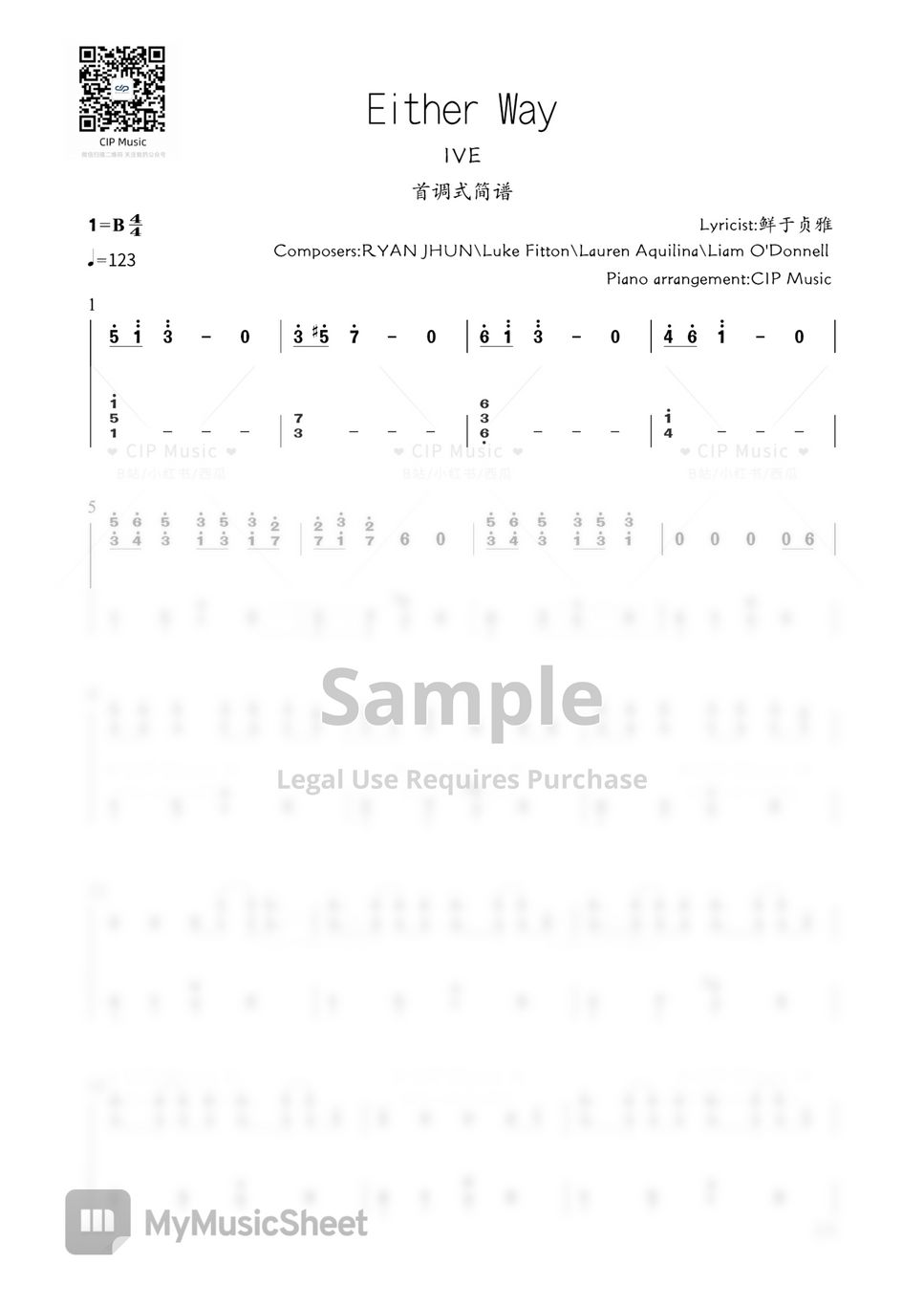 IVE - Either Way 楽譜 by CIP Music