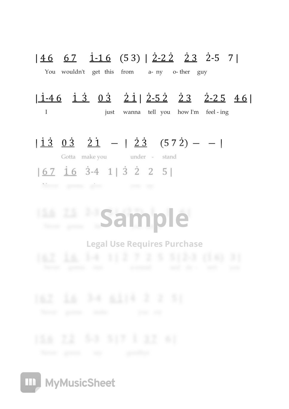 Rick Astley - Never Gonna Give You Up [Rickroll] Bản nhạc by ...