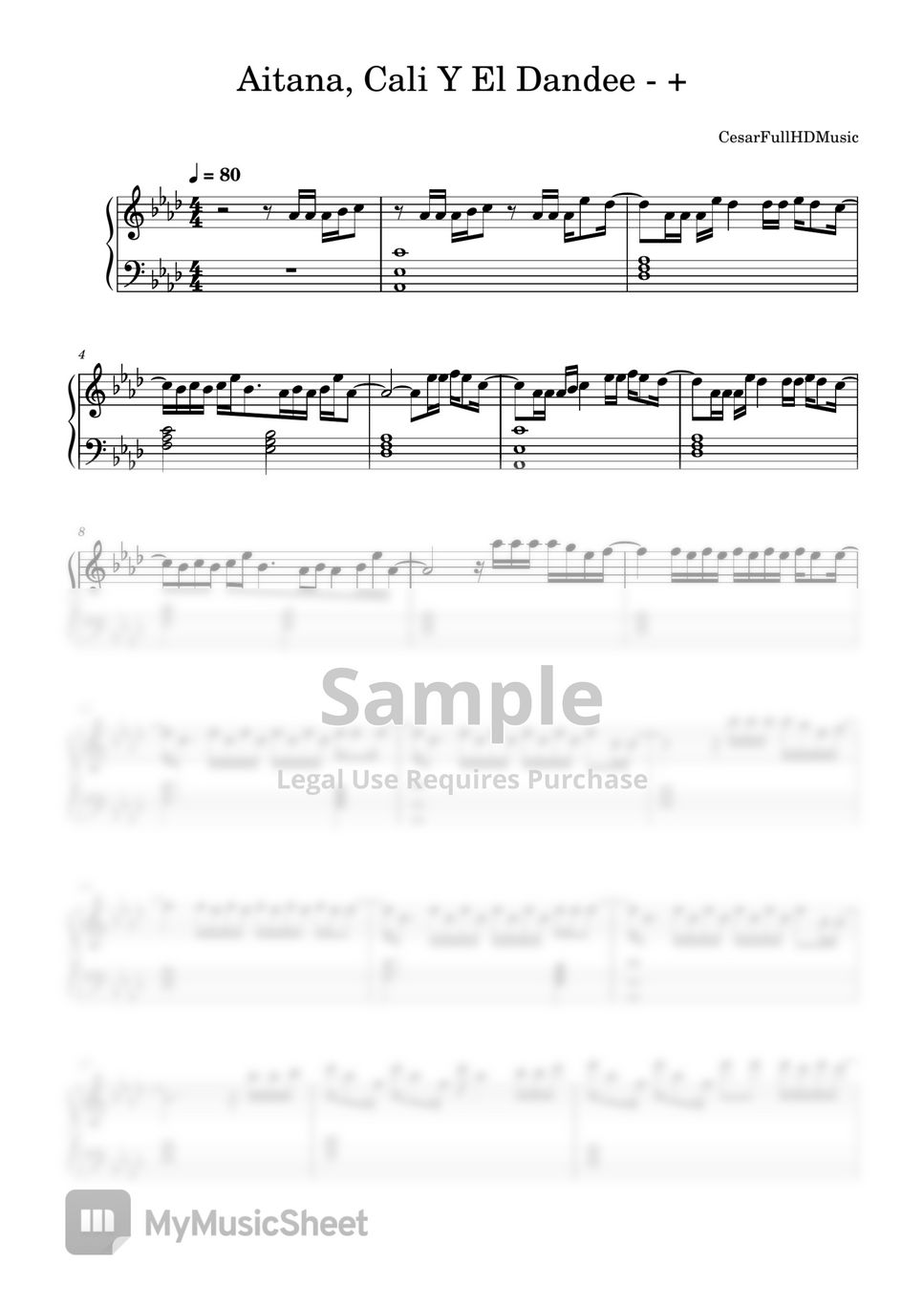 Aitana, Cali Y El Dandee - + Sheet Music